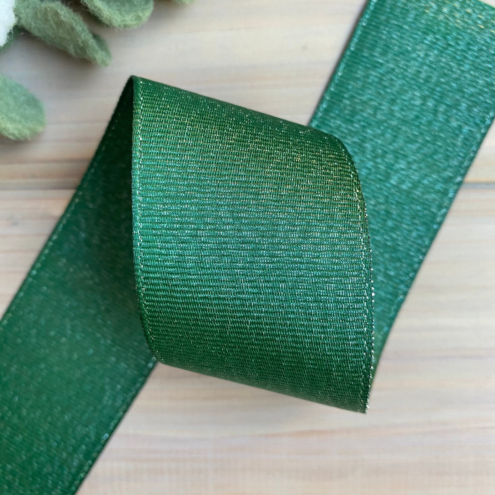 Forest Green Metallic Grosgrain Ribbon, 1.5, 3/8 Ribbon, Hair Bow ...