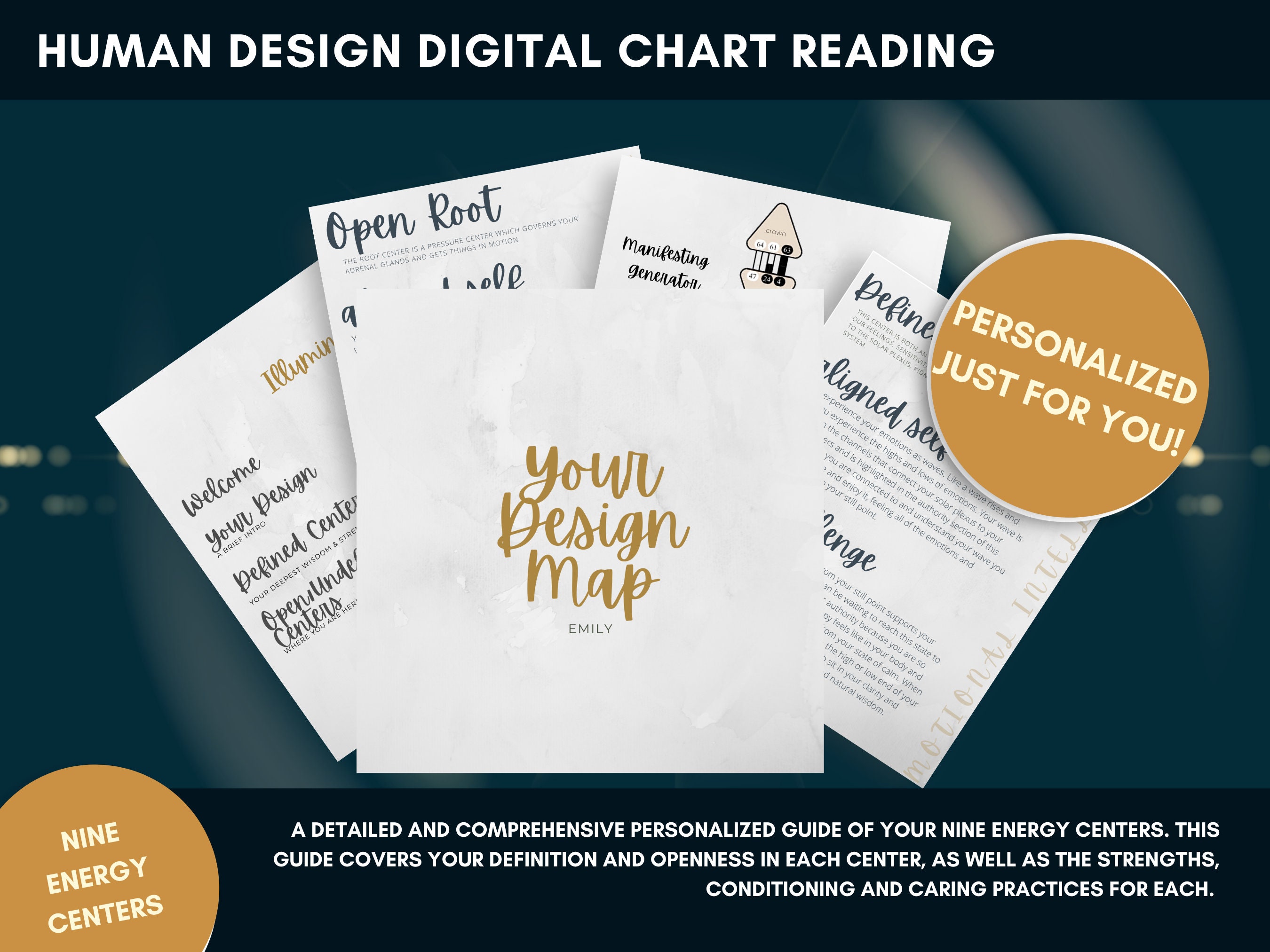 HUMAN DESIGN Chart Reading Map the Centers - Etsy
