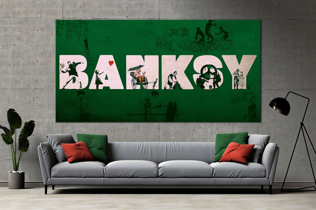 BANKSY ART COLLECTION Banksy Canvas Art Print Stylish Banksy Logo ...