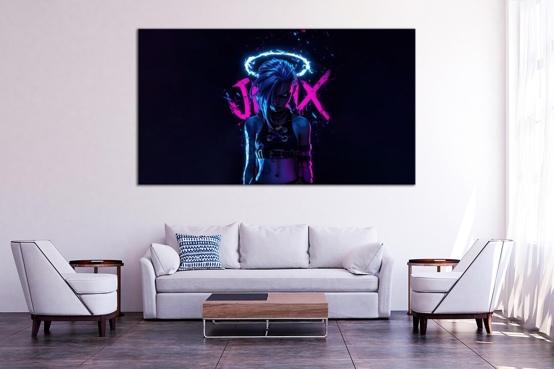 JINX Art From Arcane TV Series Canvas Wall Art JINX Canvas Print League ...
