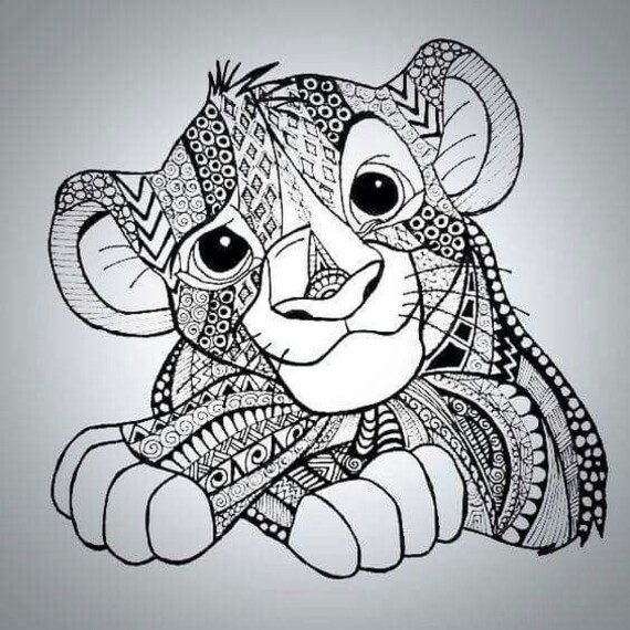 Lion king simba mandala svg jpeg | Etsy