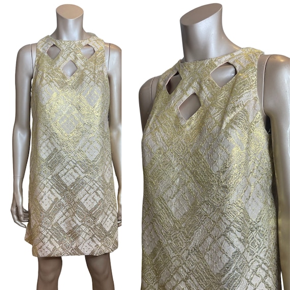 Vintage 1960s Metallic Sheath with Cutouts - Gem