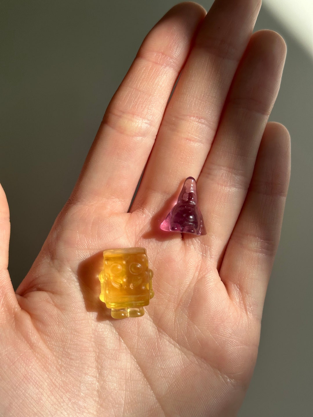 Spongebob and Patrick Crystal Carving, Fluorite Crystal, Mini Crystal ...