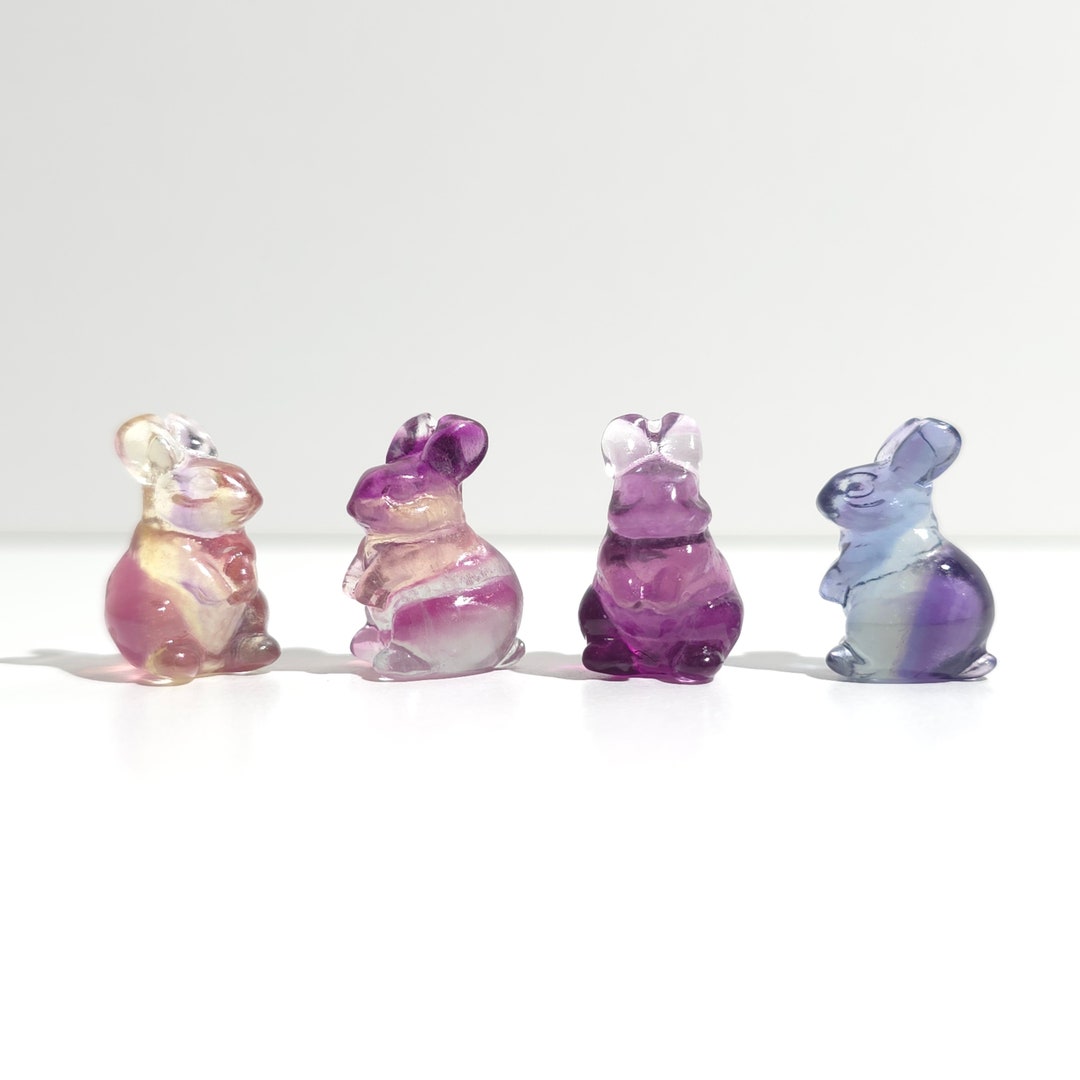 Mini Fluorite Rabbit, Fluorite Bunny, Crystal Rabbit, Mini Crystal ...