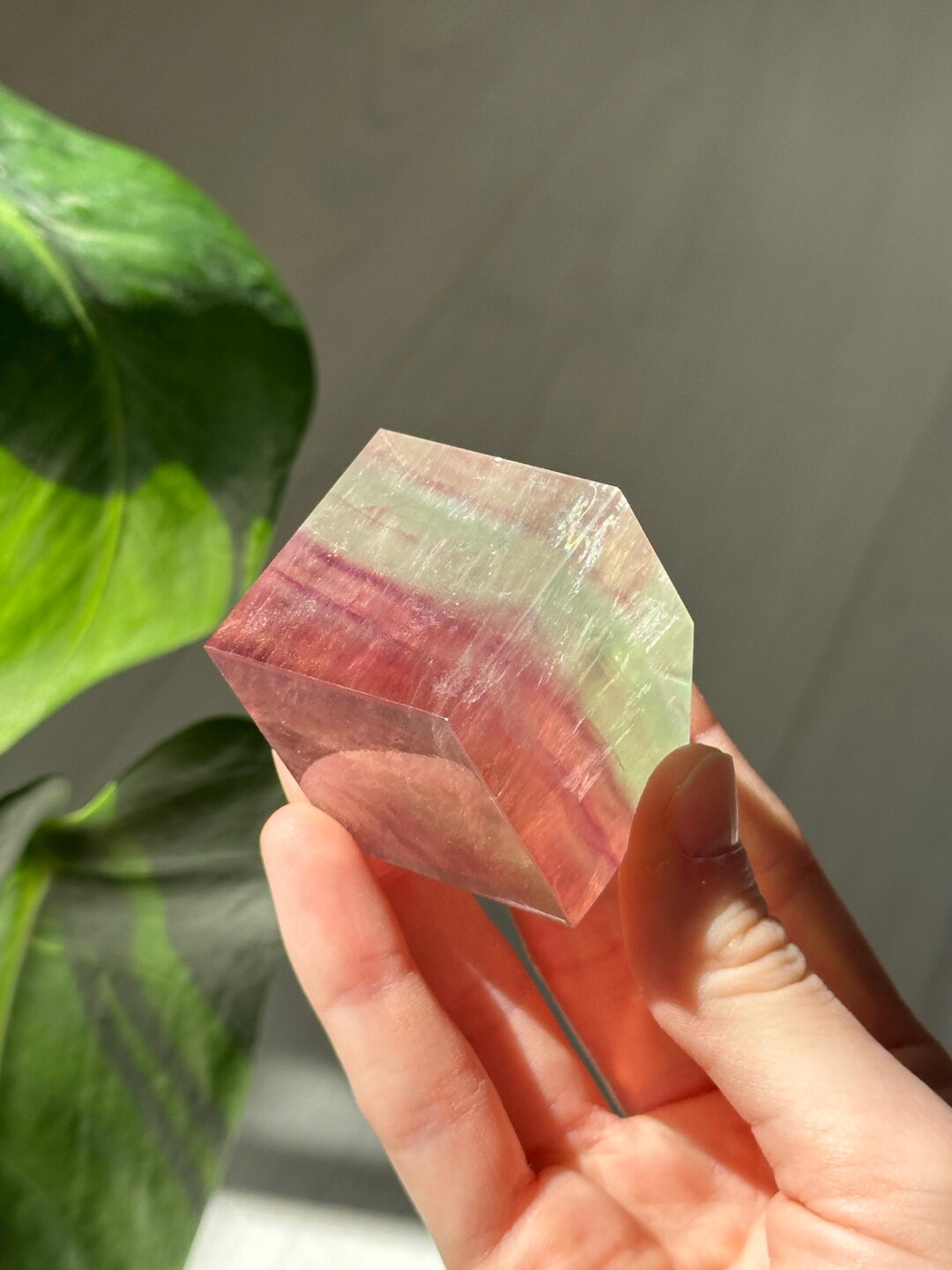 Candy Fluorite Cube | Polished Pastel Crystal Carving | Rainbow ...