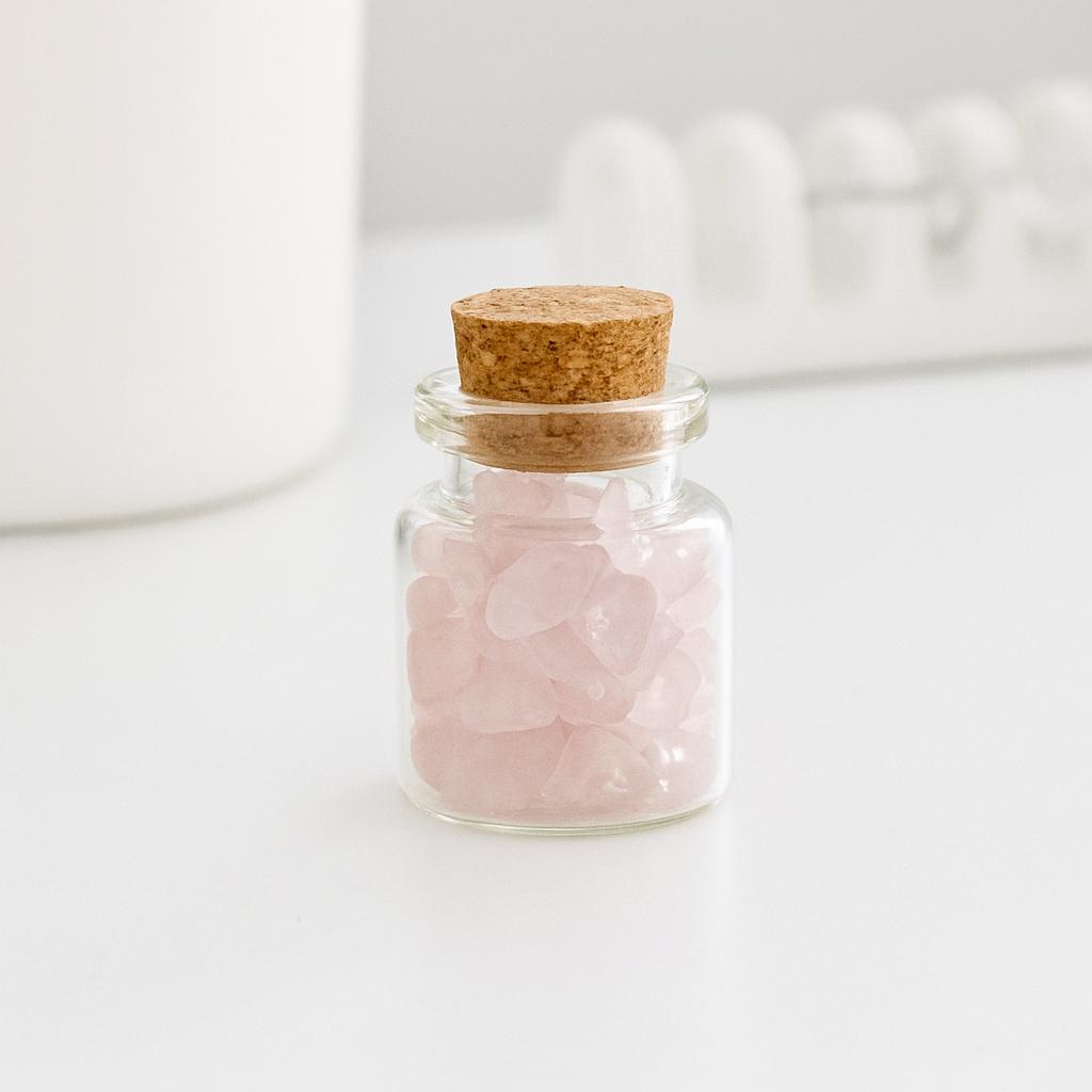 Rose Quartz Crystal Chip Jar – Healing Crystals for Self-love & Calm ...