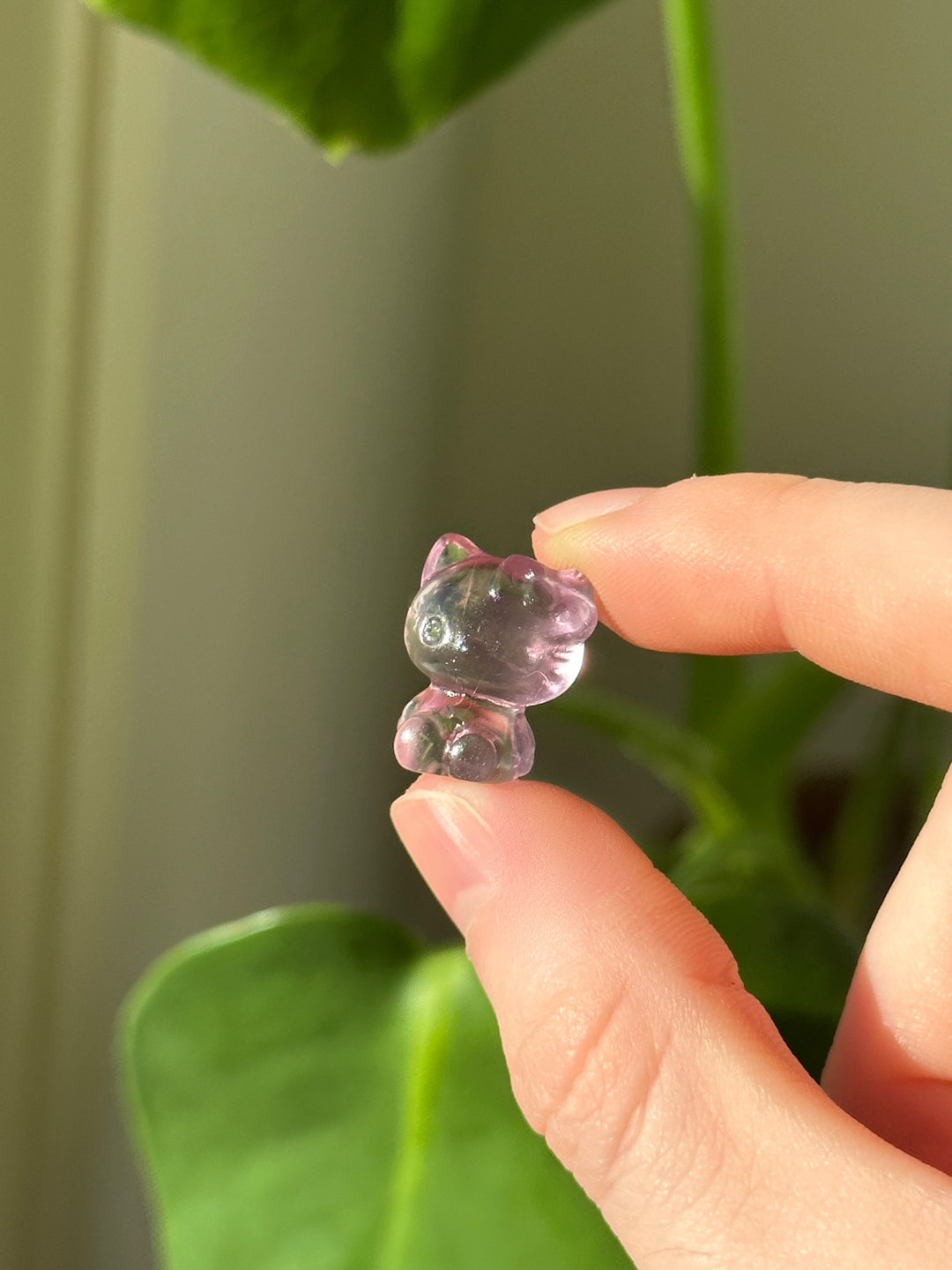 Cute Crystal Hello Kitty, Fluorite Crystal, Character Crystal, Healing ...