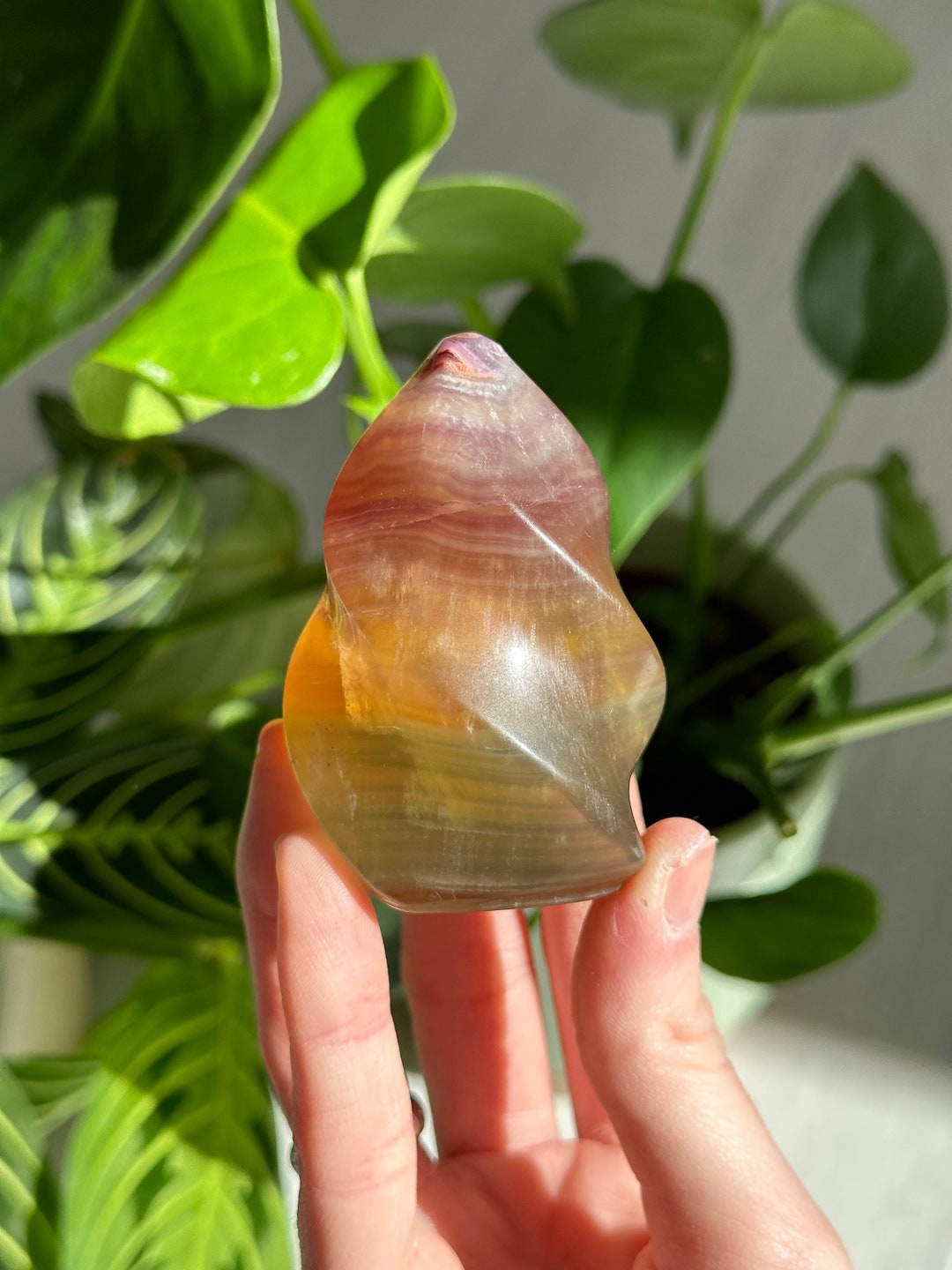 Candy Fluorite Flame/freeform, Crystal Flame, Fluorite Crystal, Healing ...