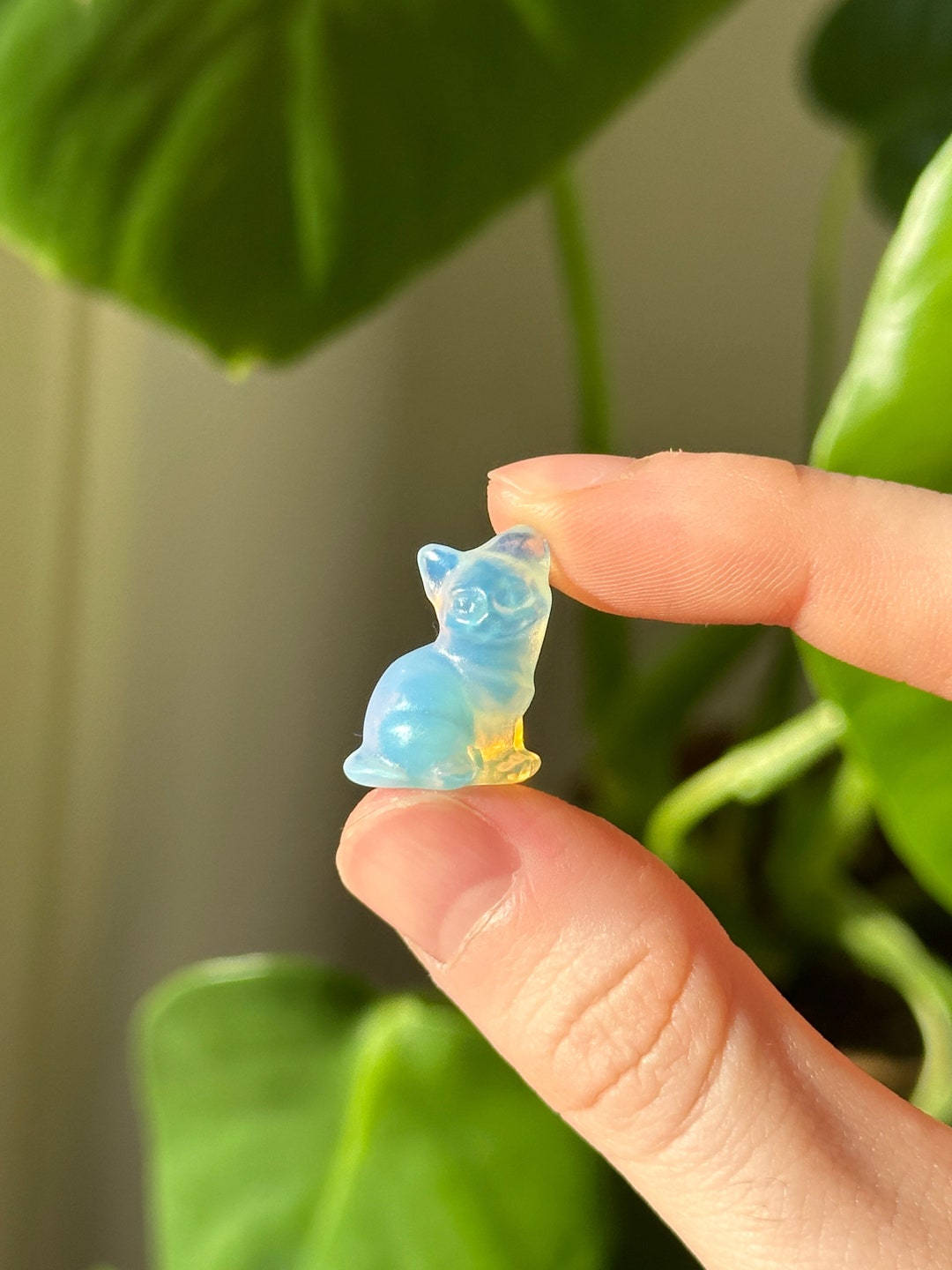 Opalite Cat Crystal, Cute Crystal, Crystal Carvings, Opalite Crystal ...