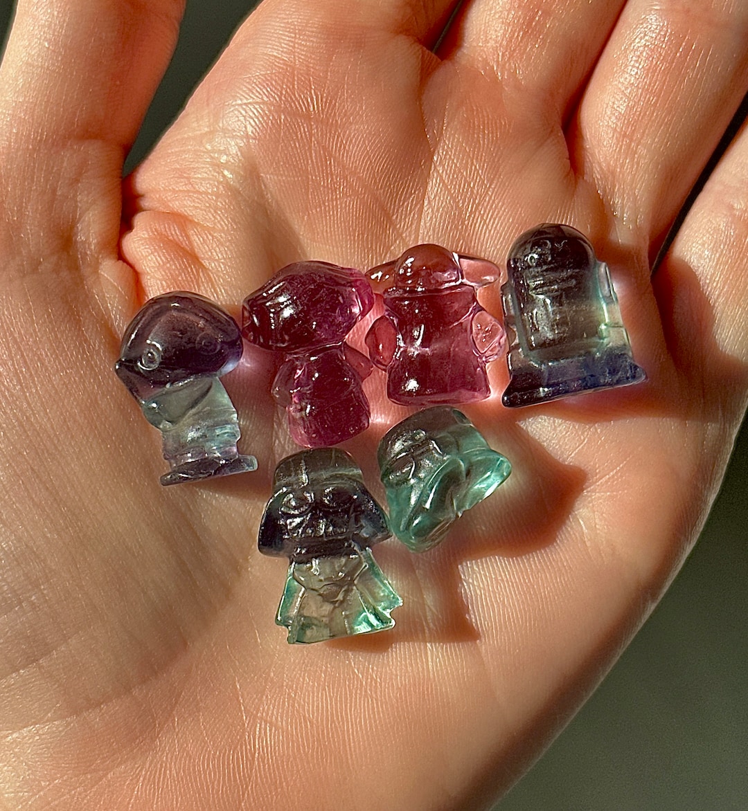 Science Fiction Crystal Mini Figures, Hand Carved Crystals, Fluorite ...