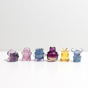 Animal Pal Rainbow Fluorite Crystal Collection, Crystal Figures, Carved ...