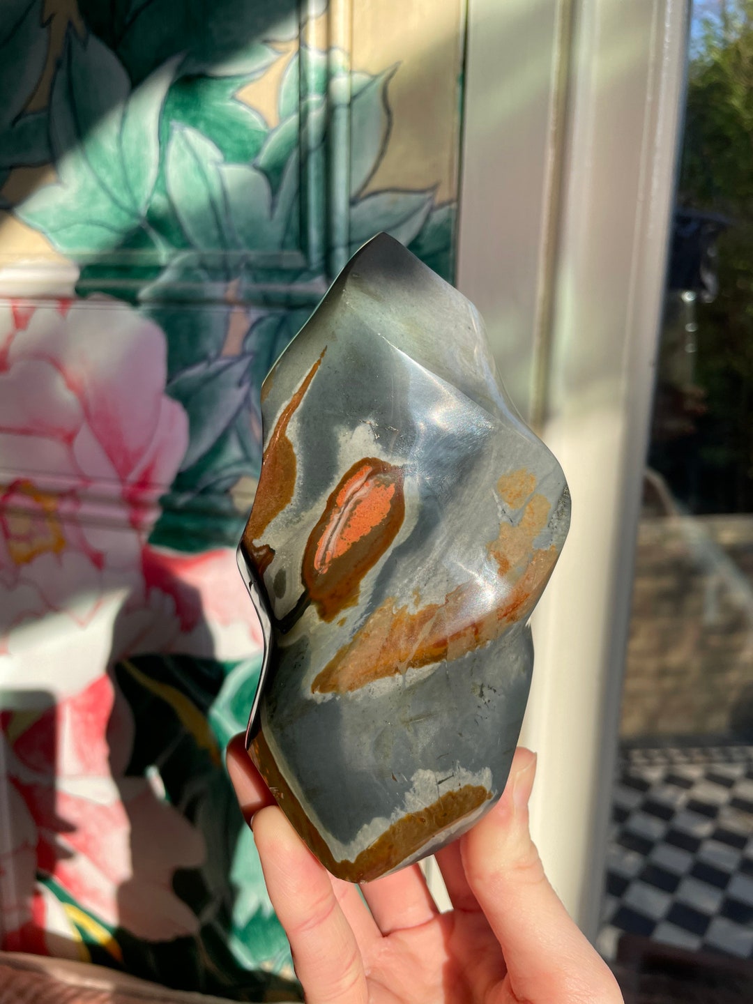 Polychrome Jasper Flame | Earthy Grounding Crystal | Crystal Flame for Stability & Strength ...