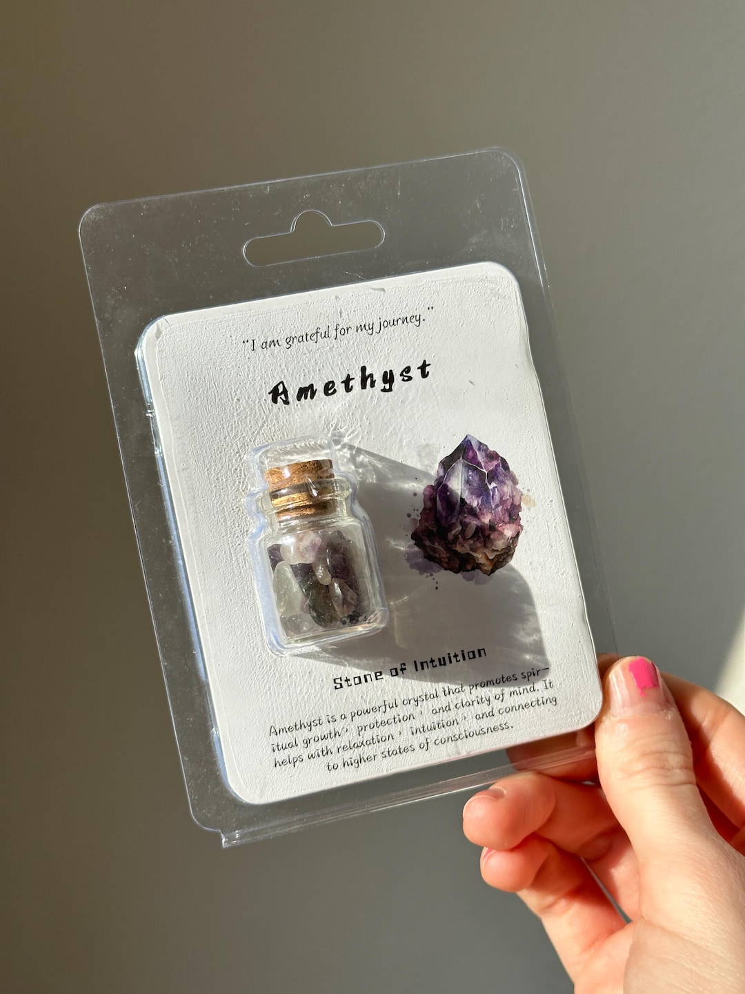 Amethyst Crystal Chip Jar, Purple Healing Crystals, Amethyst Chips ...