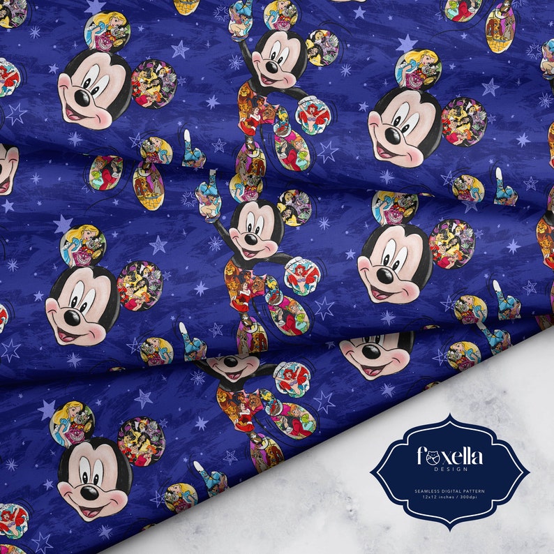 Digital Papers Seamless Patterns Mickey Mouse - Etsy