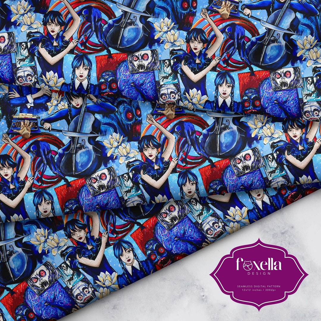 Limited Edition Wednesday Addams 4SALES Seamless Digital Pattern - Etsy
