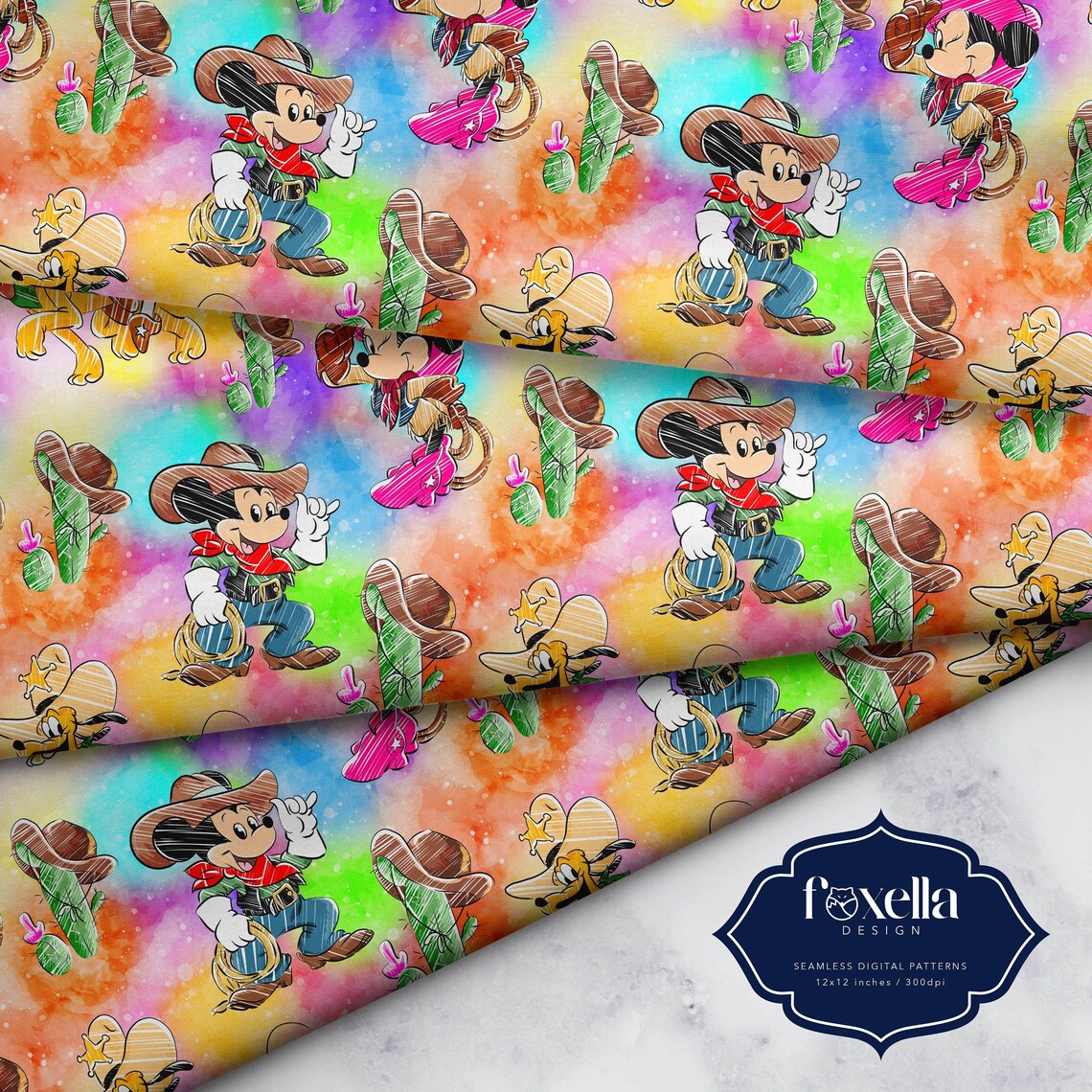 Digital Papers Seamless Patterns Mickey Mouse - Etsy