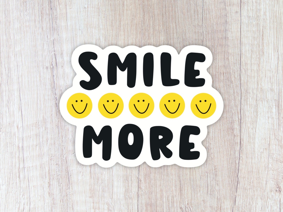 Smile More Sticker, Happy Retro Sticker, Positive Notebook Sticker ...