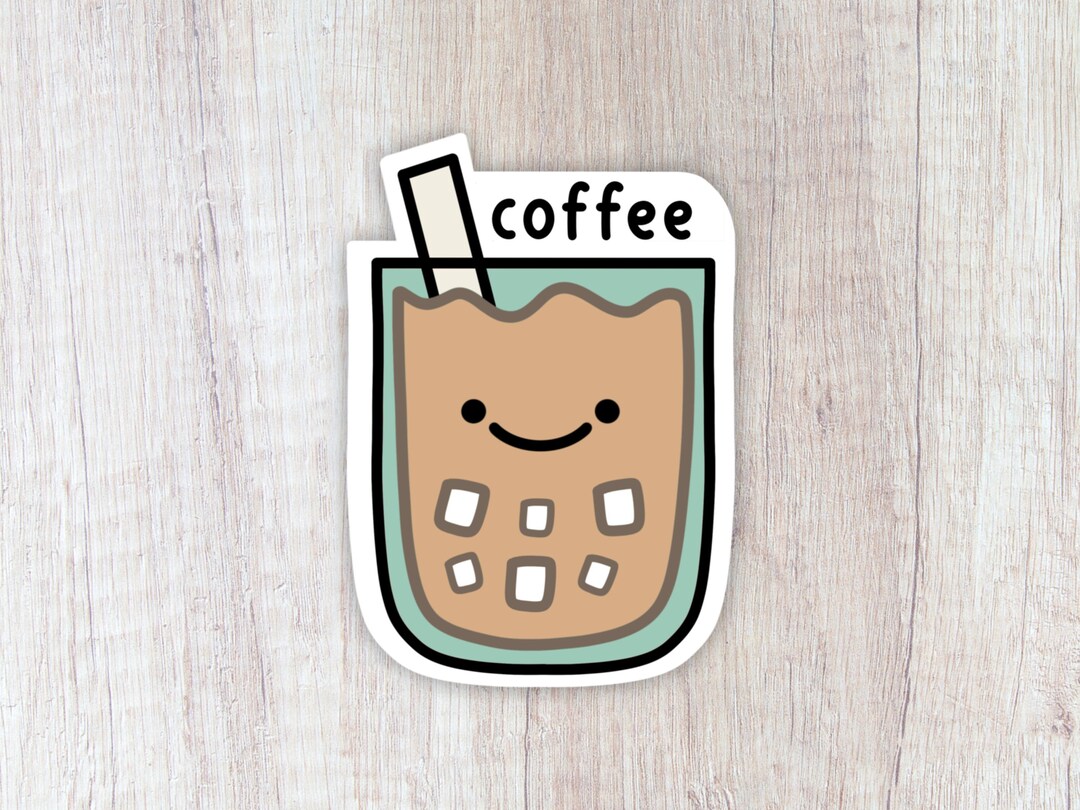 Coffee Sticker, Beverage Girl Sticker, Cold Brew Sticker, Kawaii ...