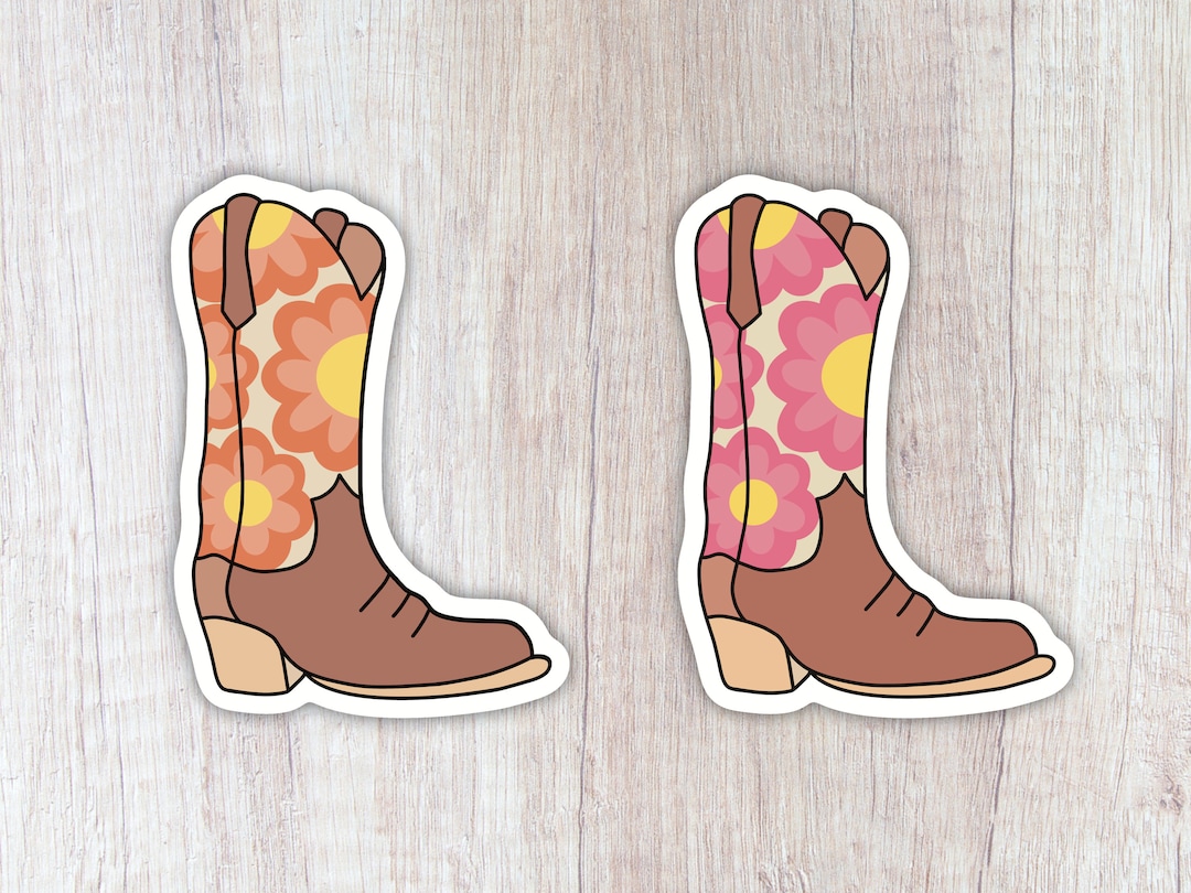 Cowboy Boot Sticker, Cute Water Bottle Sticker, Cowgirl Boot Sticker ...