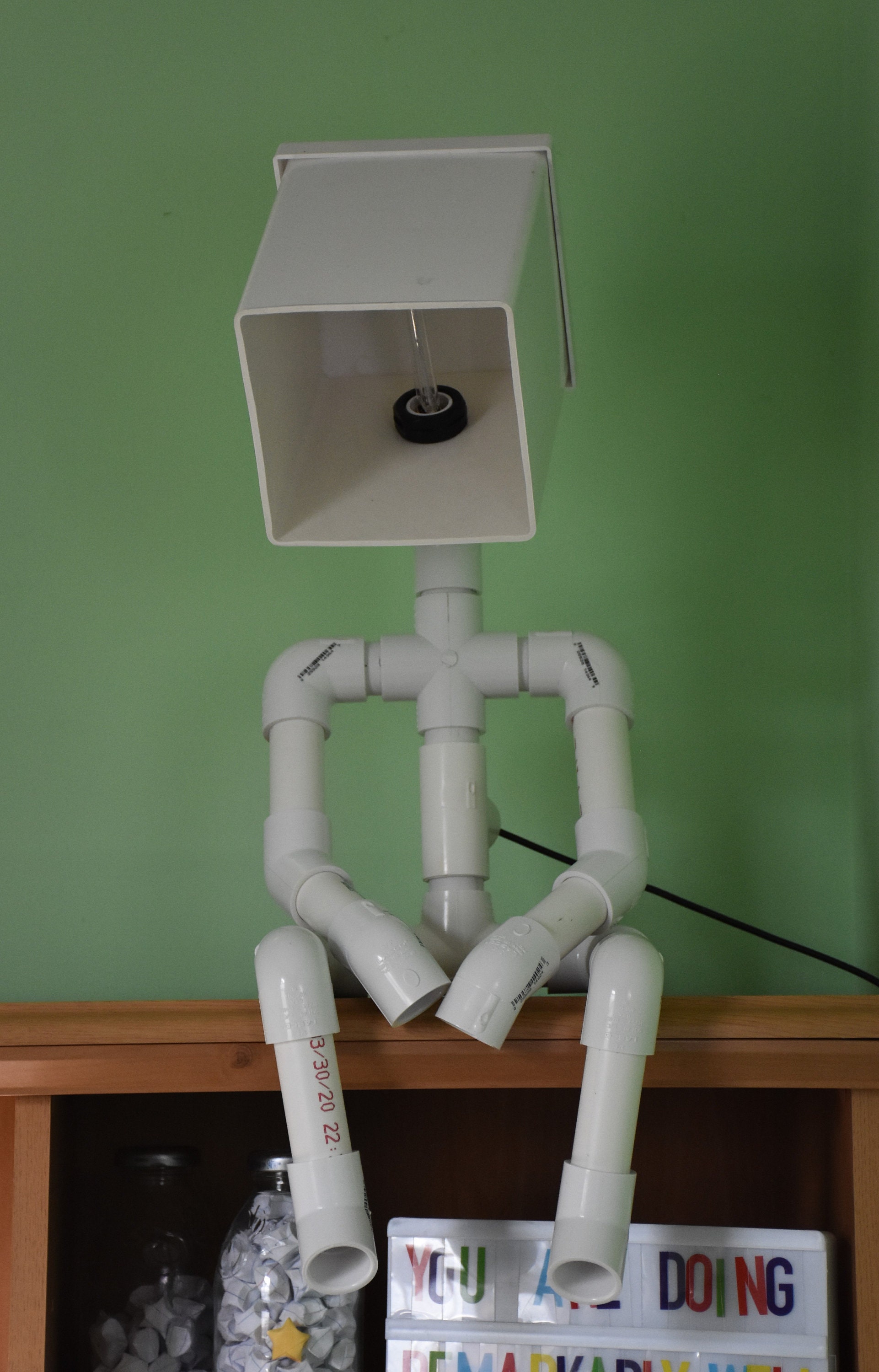 Piper - Posable USB LED Desk Lamp Made of PVC Pipe and Fittings - Etsy