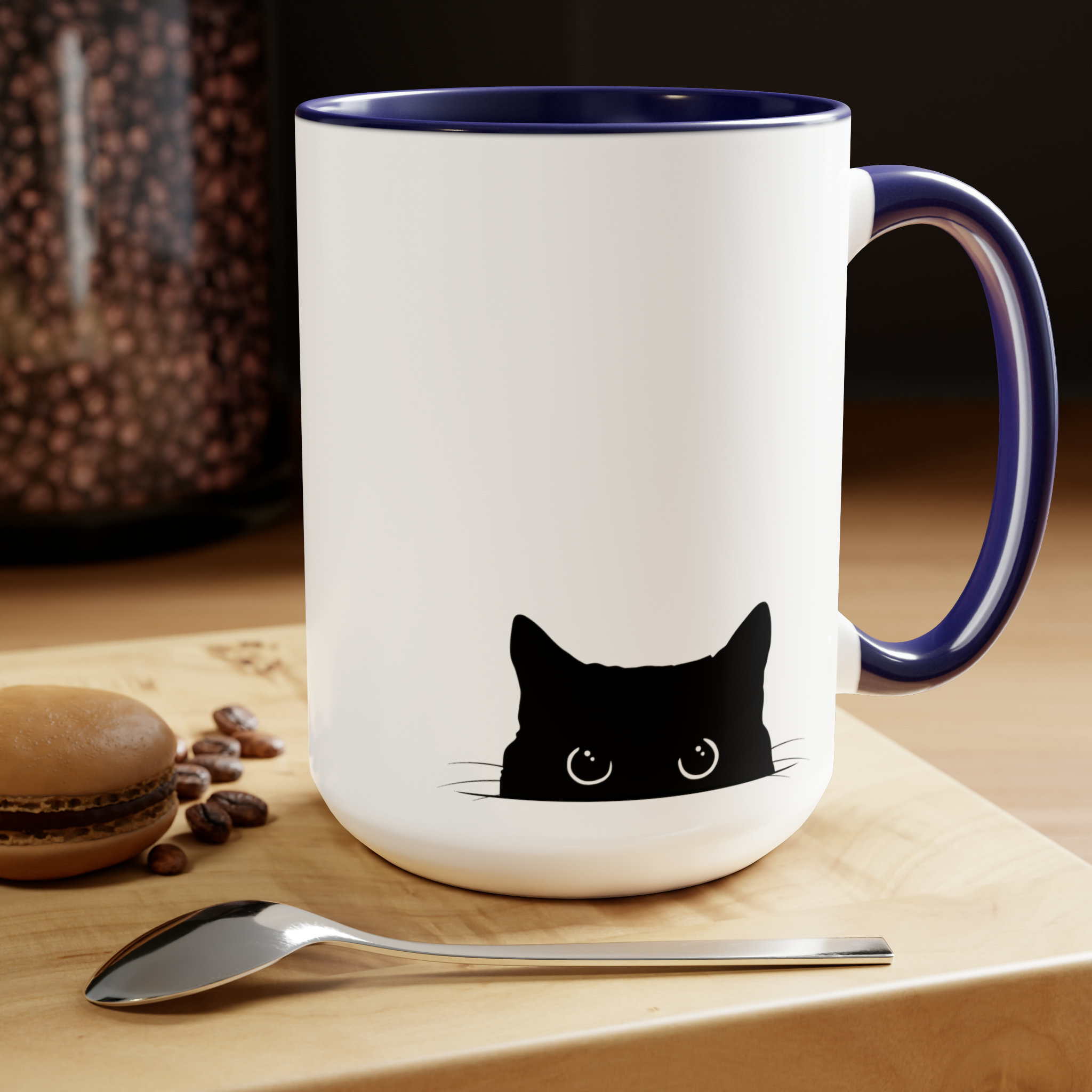 Black Cat Mug 15oz,cat Mug,cat Cup,cat Coffee Mug,cat Coffee Cup,cat ...