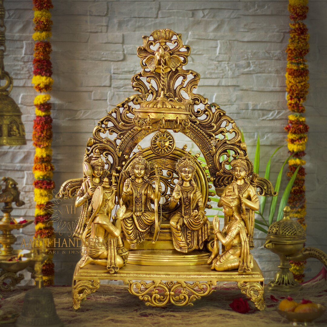 Ram Darbar Statue Large Brass Ram Darbar Idol Rama Family - Etsy