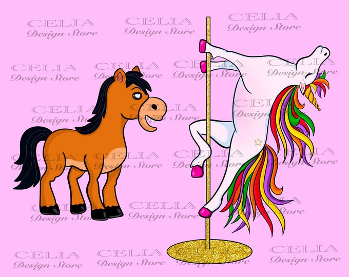 Unicorn Pole Dance PNG File Funny Unicorn Sublimation Designs - Etsy Canada