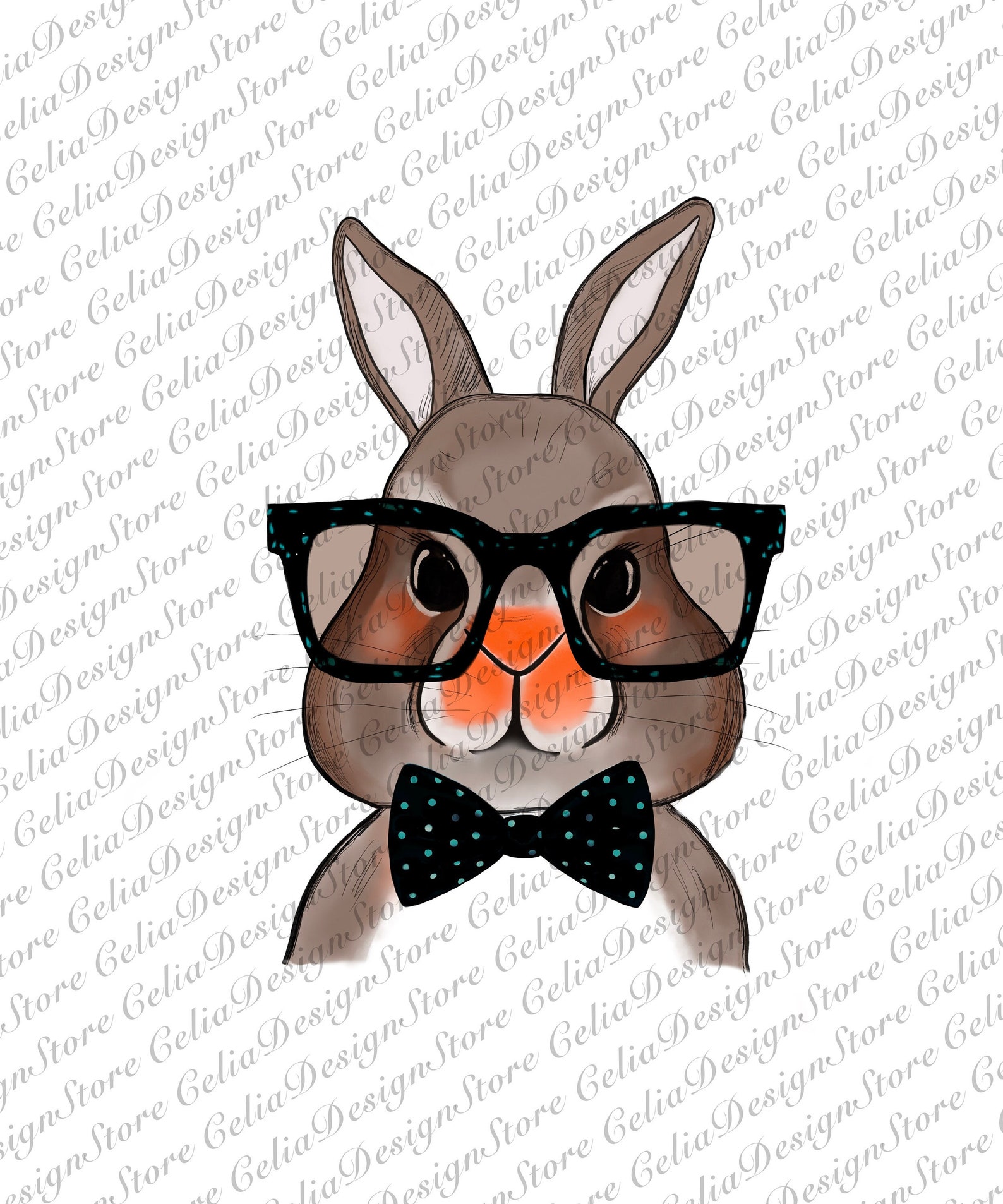 Easter Glasses Bunny, Bunny Png, - Etsy