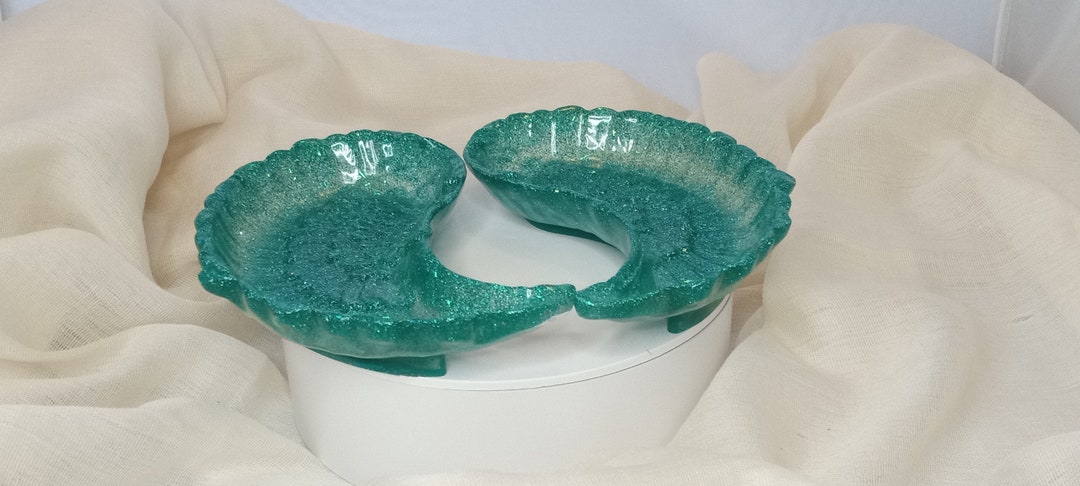 Aqua Angel Wings Dish Set - Decorative Dishes Set of 2 - Etsy