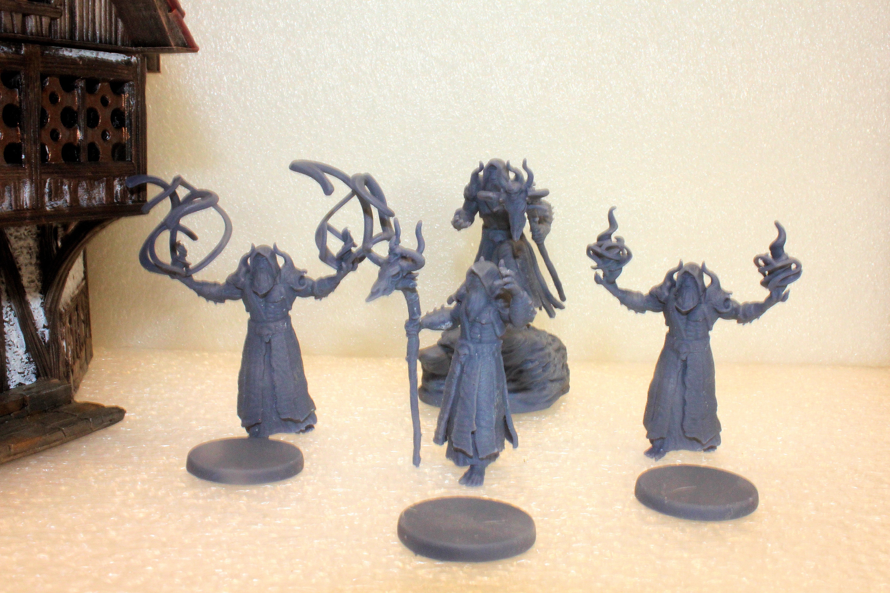 4 Orc Shaman Posses –By Epic Miniatures -Cast in 28mm scale- 3D Printed ...