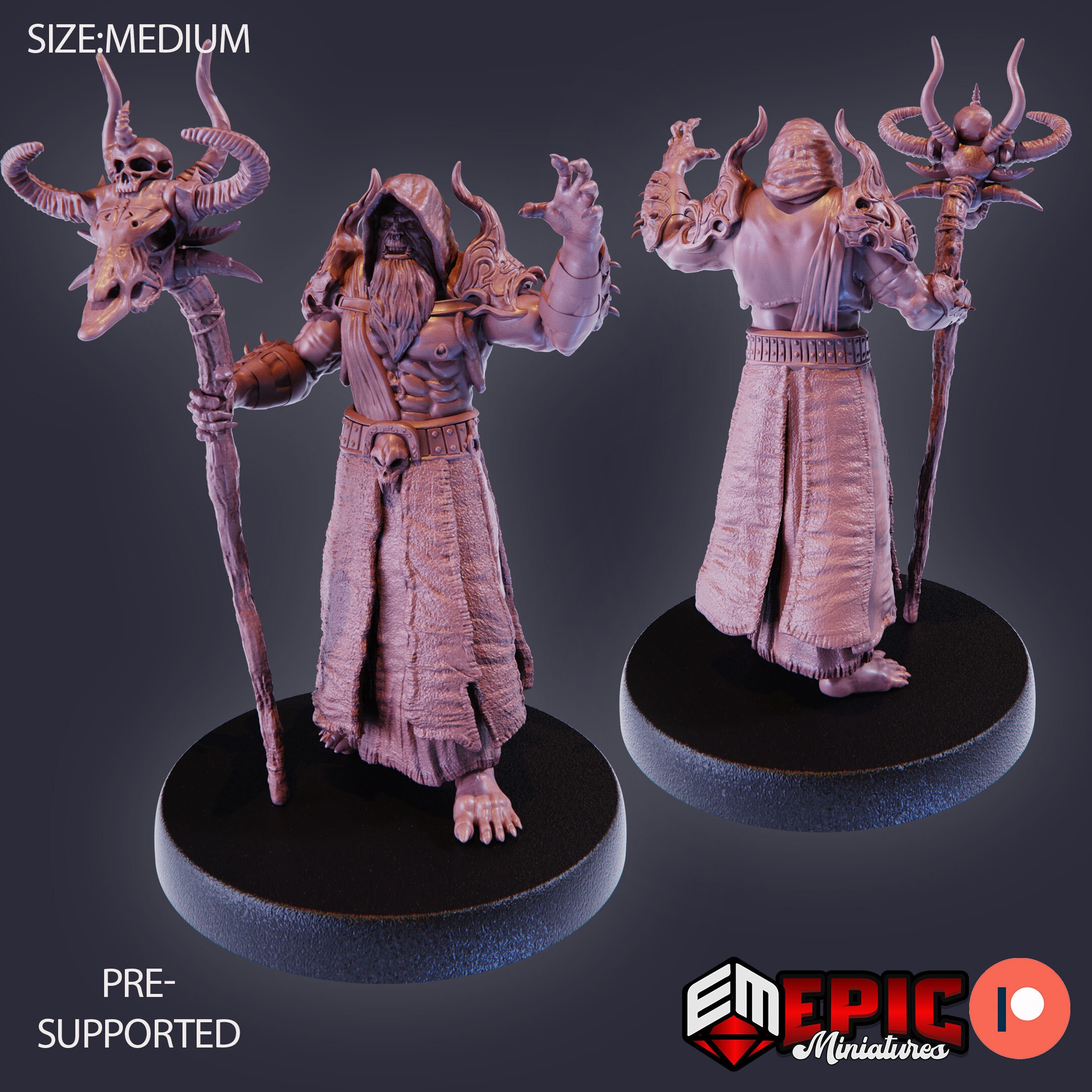 4 Orc Shaman Posses –By Epic Miniatures -Cast in 28mm scale- 3D Printed ...