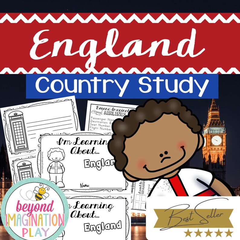 England Country Study Instant Digital Download Printable Activity for ...