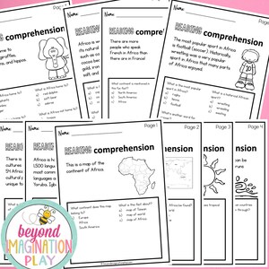 Africa Continent Study Instant Digital Download Printable Activity for ...