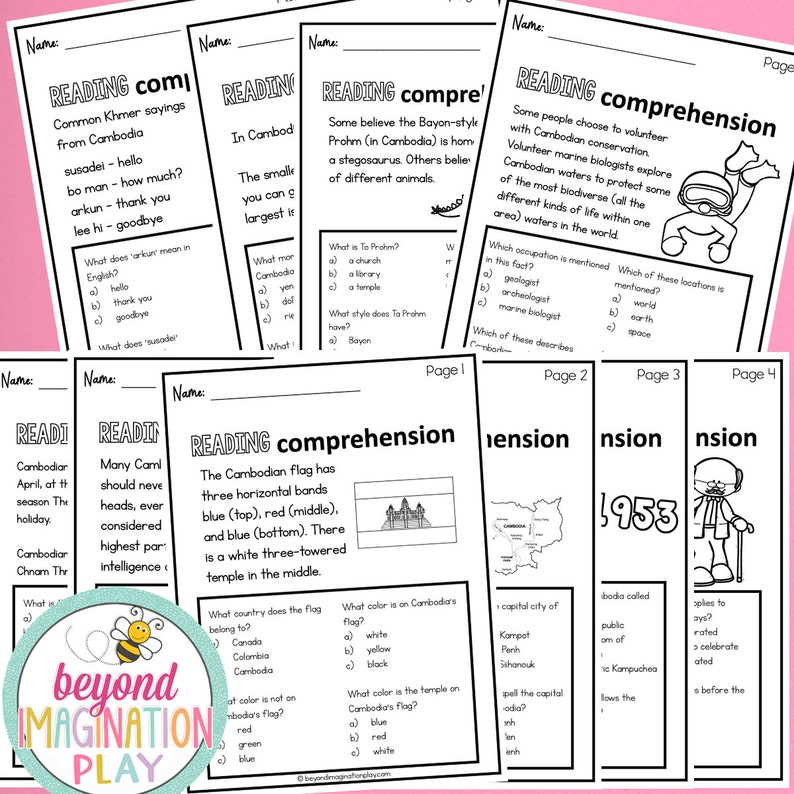 DELUXE Cambodia Country Study *BEST SELLER* Comprehension, Activities ...