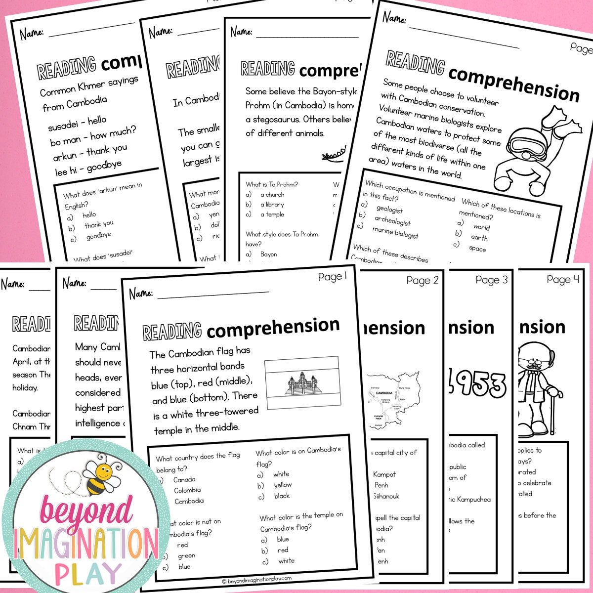 DELUXE Cambodia Country Study *BEST SELLER* Comprehension, Activities ...