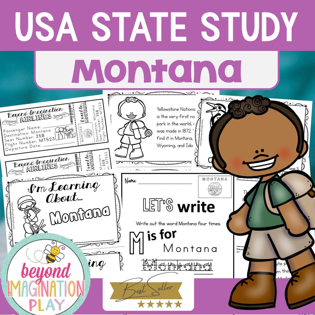50 States Project | Montana Facts Activities Worksheets Reading ...