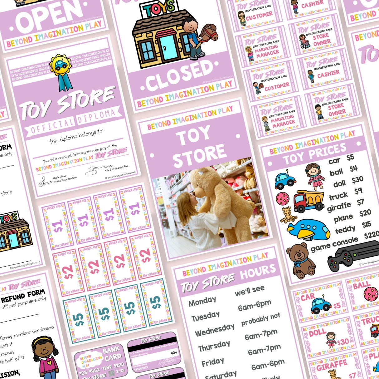 Toy Store Play Pretend Printables Instant Digital Download Dramatic ...