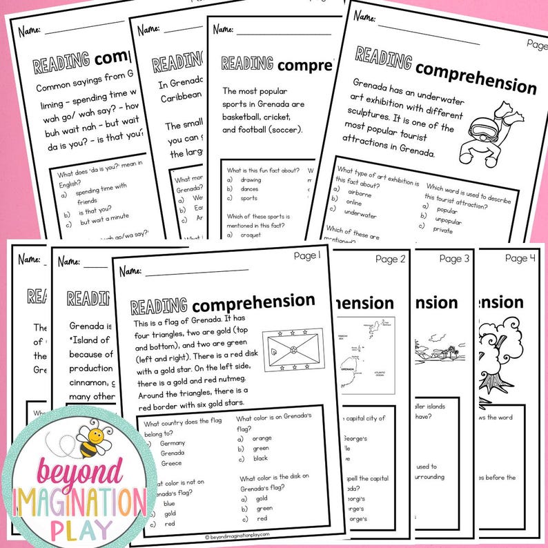 Grenada Country Study Worksheets | Printable Geography Fun Activities ...