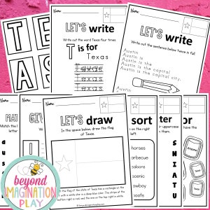 50 States Project | Texas Facts Activities Worksheets Reading ...