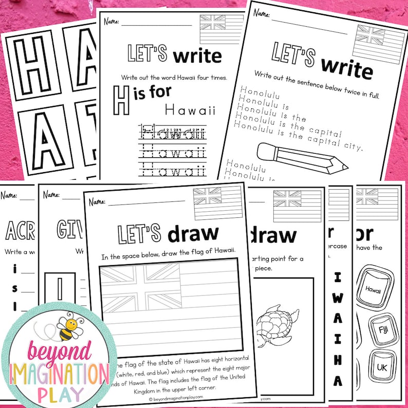 50 States Project | Hawaii Facts Activities Worksheets Reading ...
