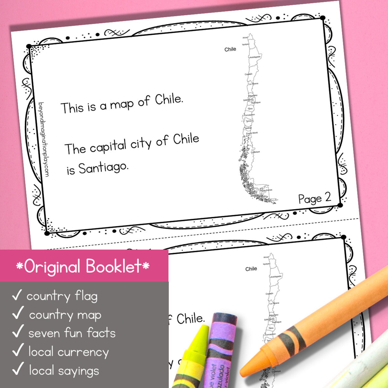 ORIGINAL Chile Country Study | Instant Digital Download | Printable ...