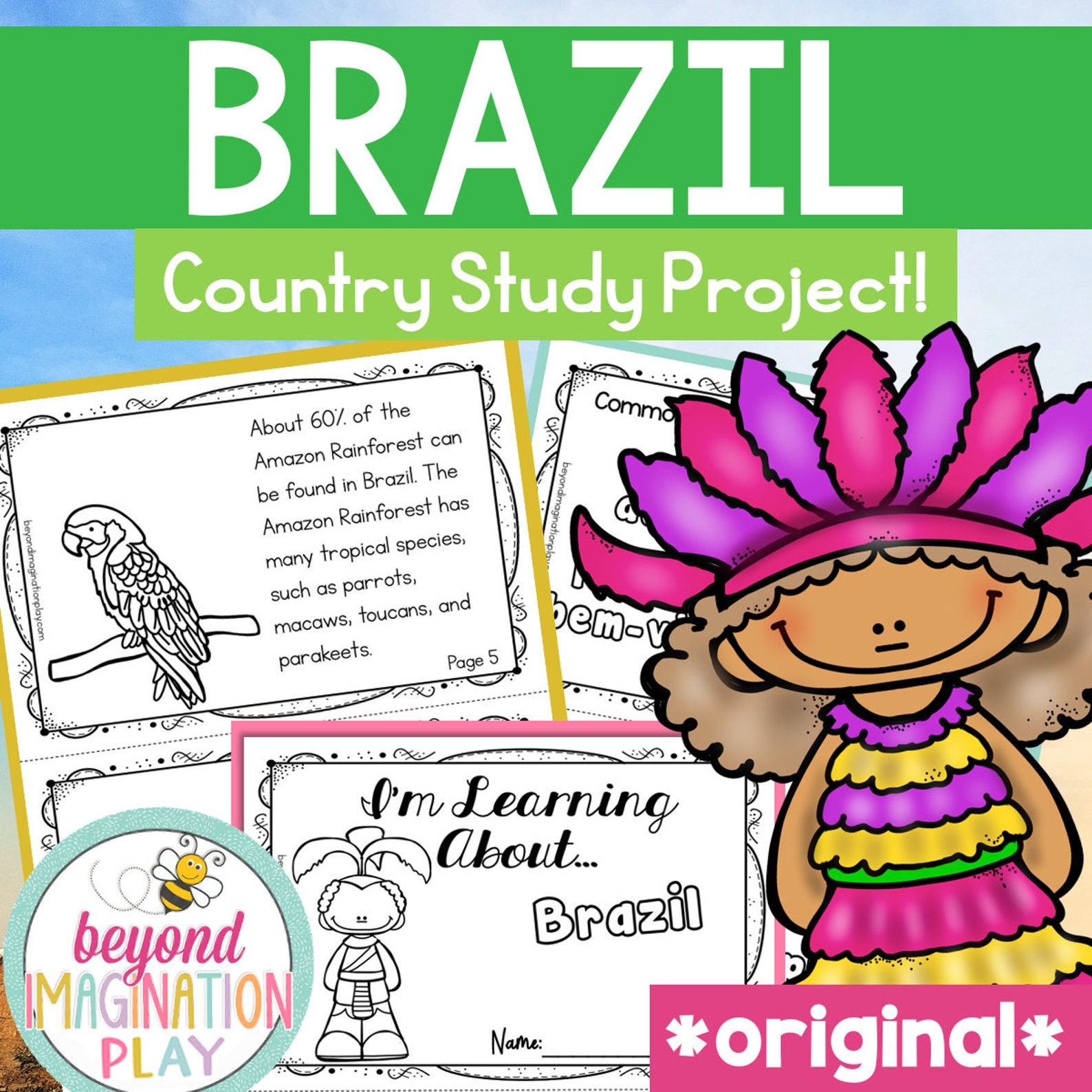 ORIGINAL Brazil Country Study | Instant Digital Download | Printable ...
