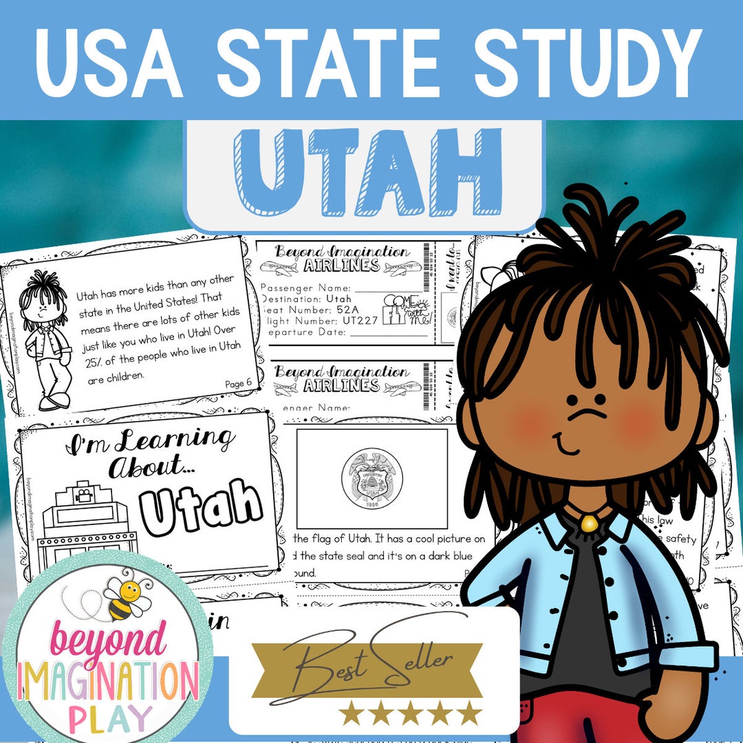 50 States Project | Utah Facts Activities Worksheets Reading ...