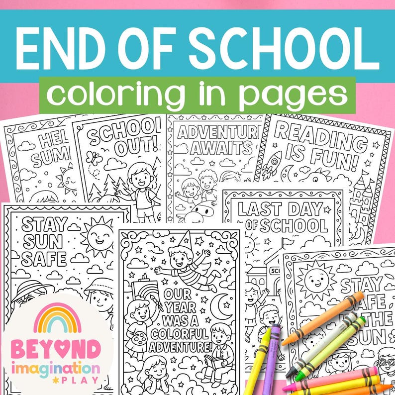 End of School Year Coloring Pages | Summer Fun Printable Activities for ...