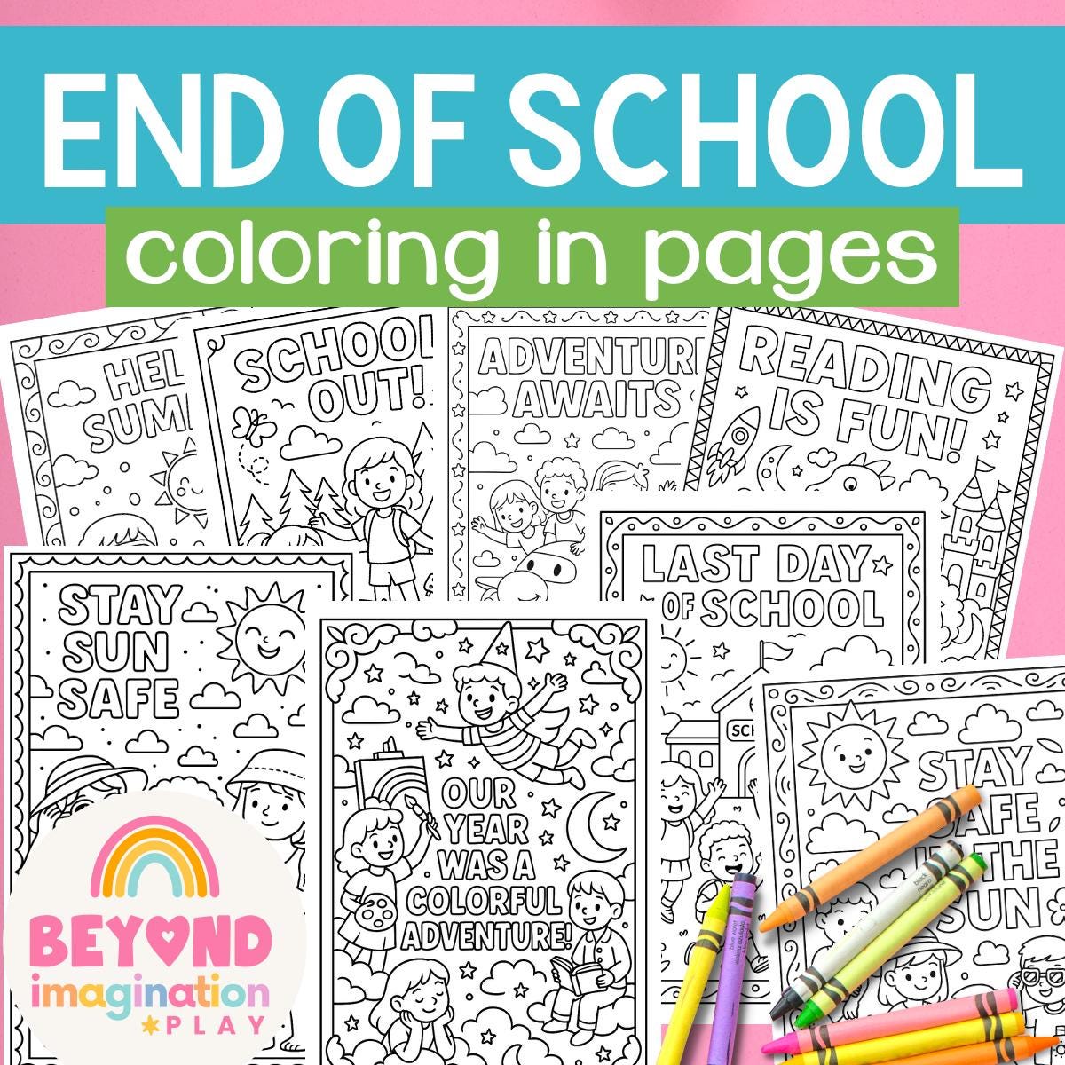 End of School Year Coloring Pages | Summer Fun Printable Activities for ...