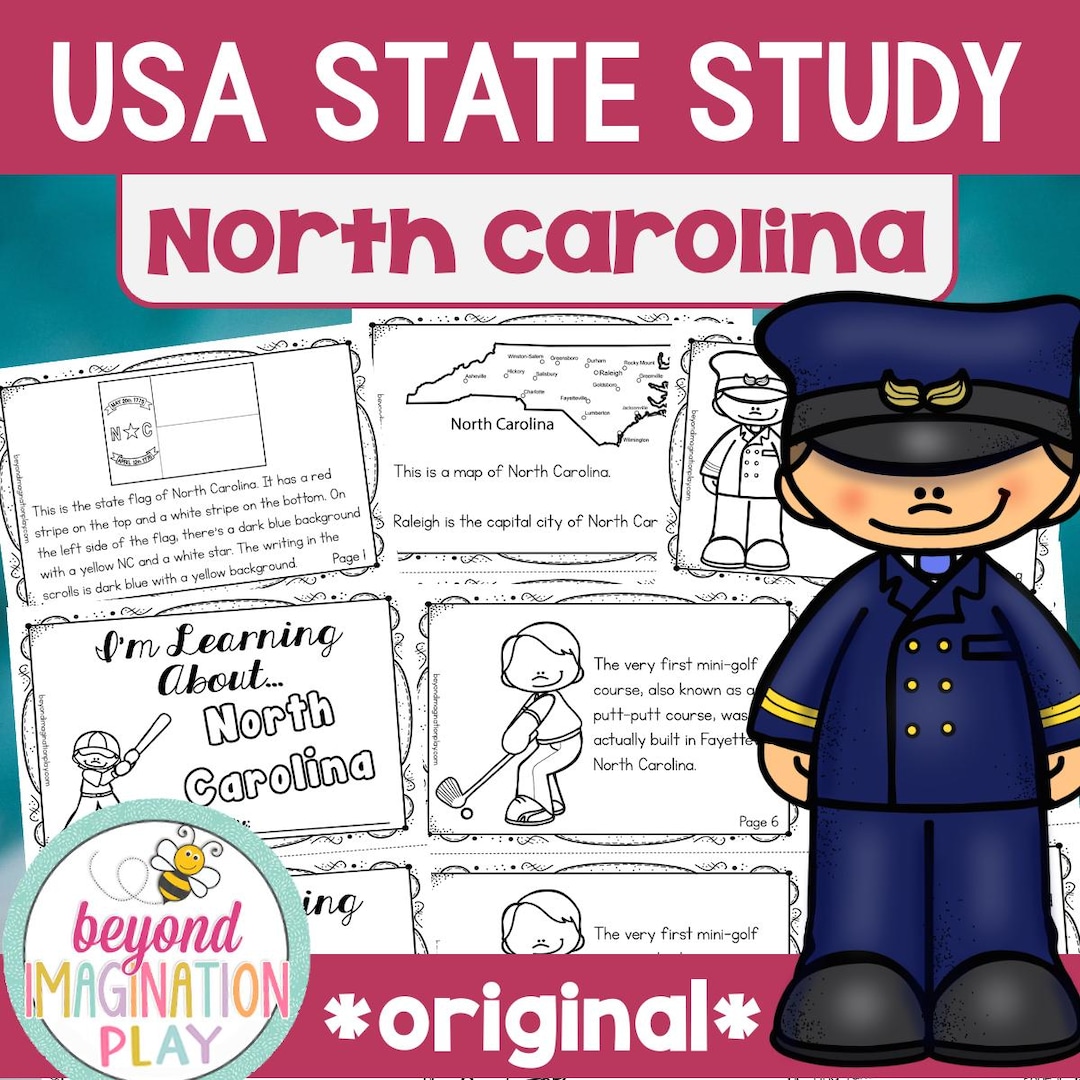 North Carolina State Study Worksheets | 50 States Activities for Kids ...