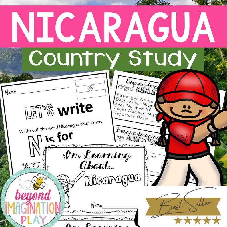 Nicaragua Country Study Instant Digital Download Printable Activity for ...