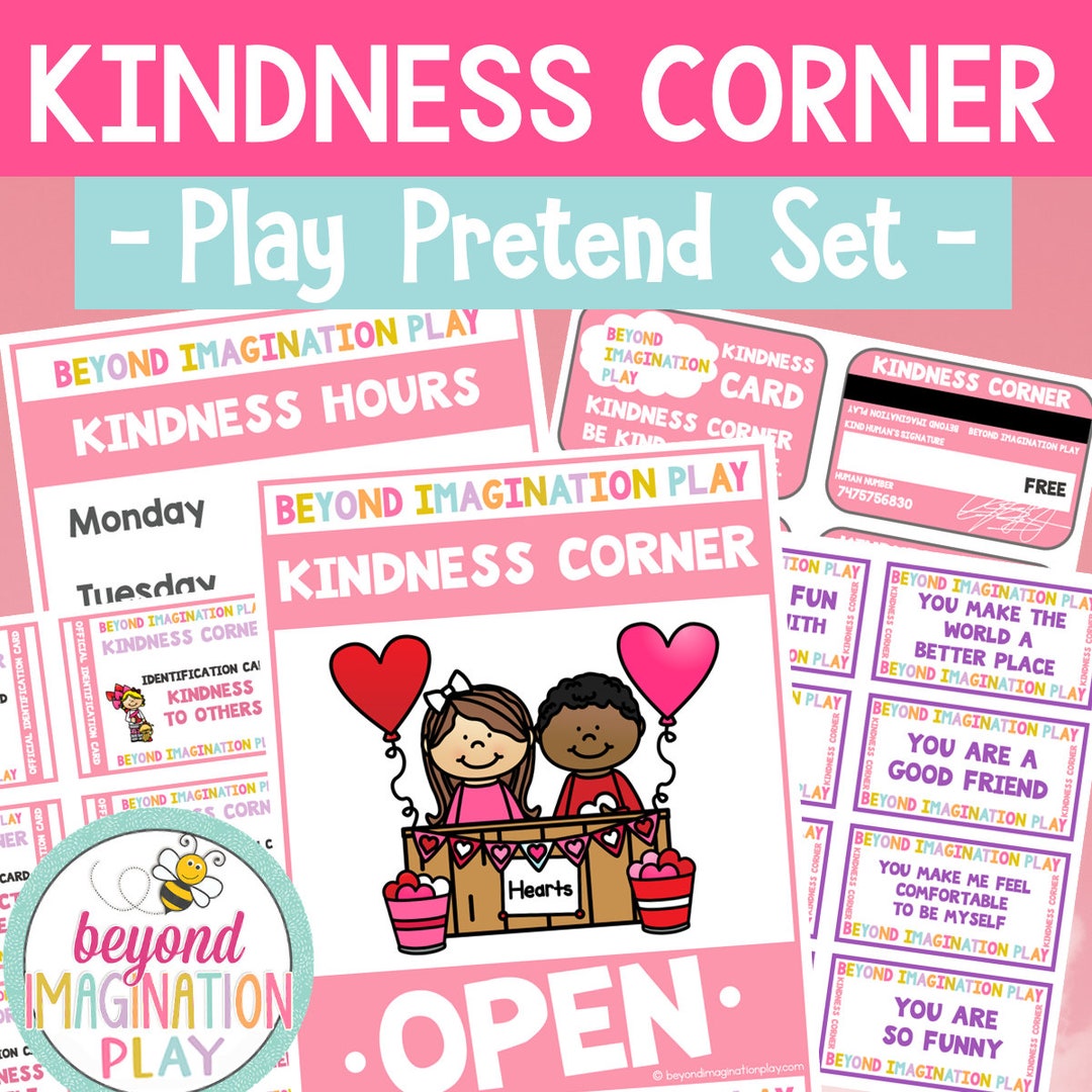 Kindness Corner Play Pretend Printables | Instant Digital Download ...