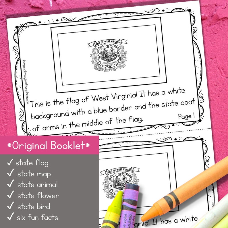 50 States Project | West Virginia Facts Activities Worksheets Reading ...