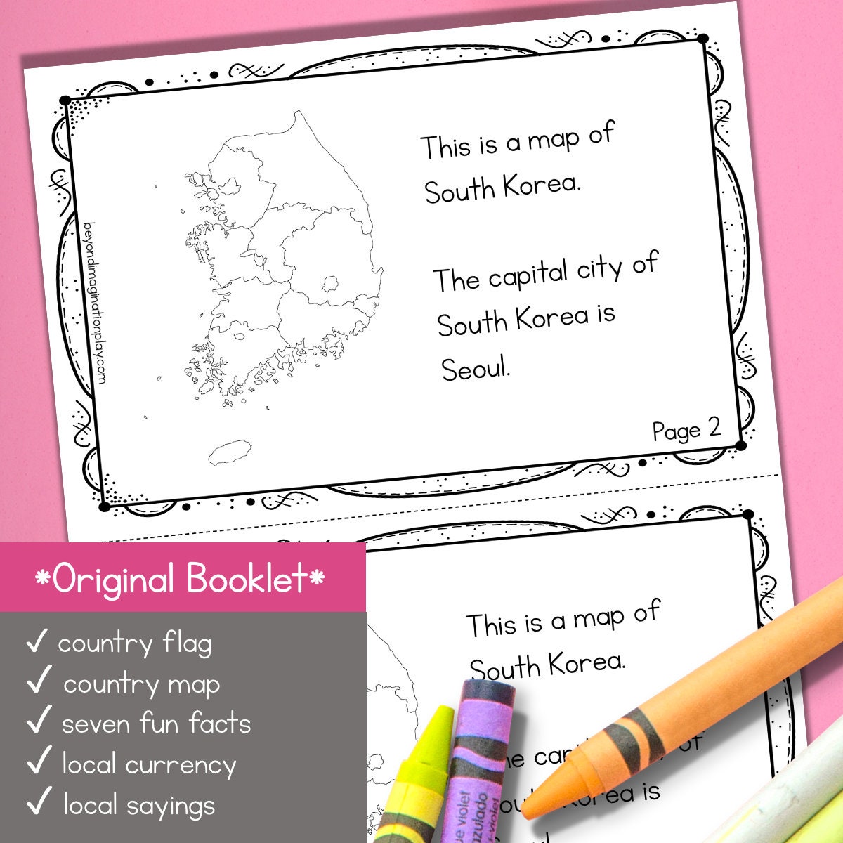 South Korea Country Study: Fun Facts, Play Pretend Boarding Passes and ...